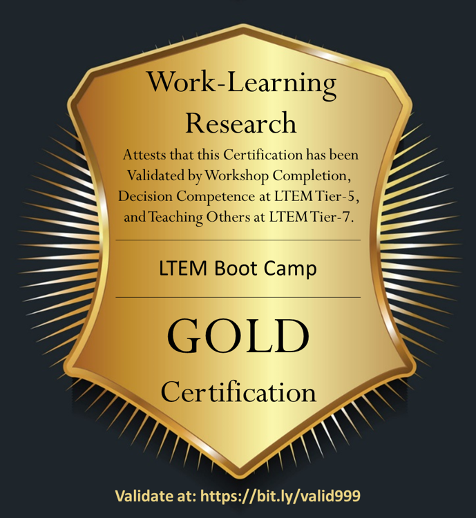 Learning Transfer Evaluation Model Gold Certification – Jacobs, et al, LLC